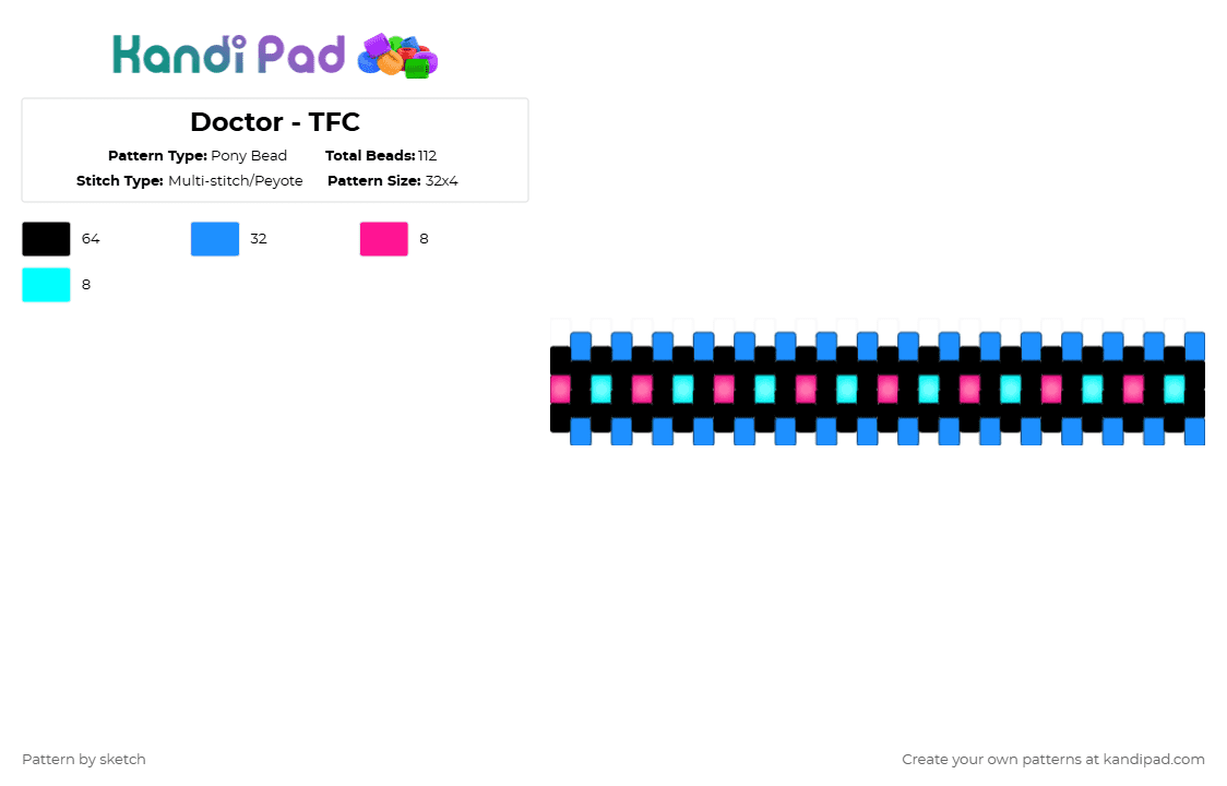 Doctor - TFC Pony Bead Pattern - Kandi Pad | Kandi Patterns, Fuse Bead ...