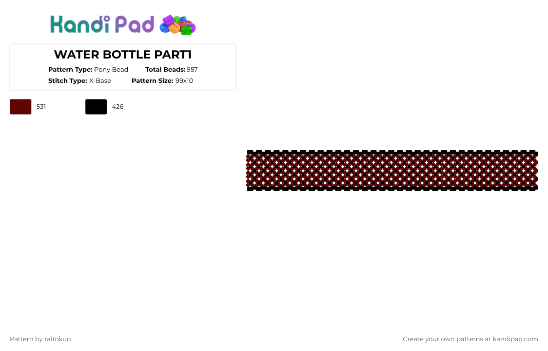 WATER BOTTLE PART1 Pony Bead Pattern - Kandi Pad | Kandi Patterns, Fuse ...