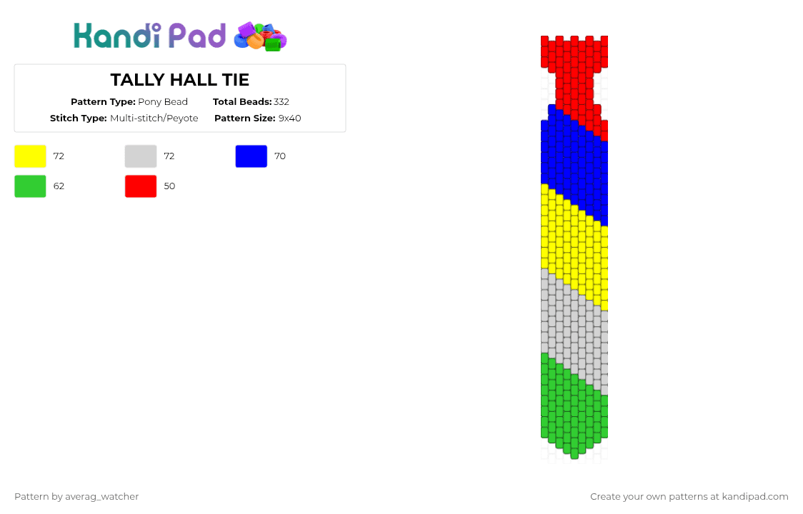 TALLY HALL TIE Pony Bead Pattern - Kandi Pad | Kandi Patterns, Fuse ...