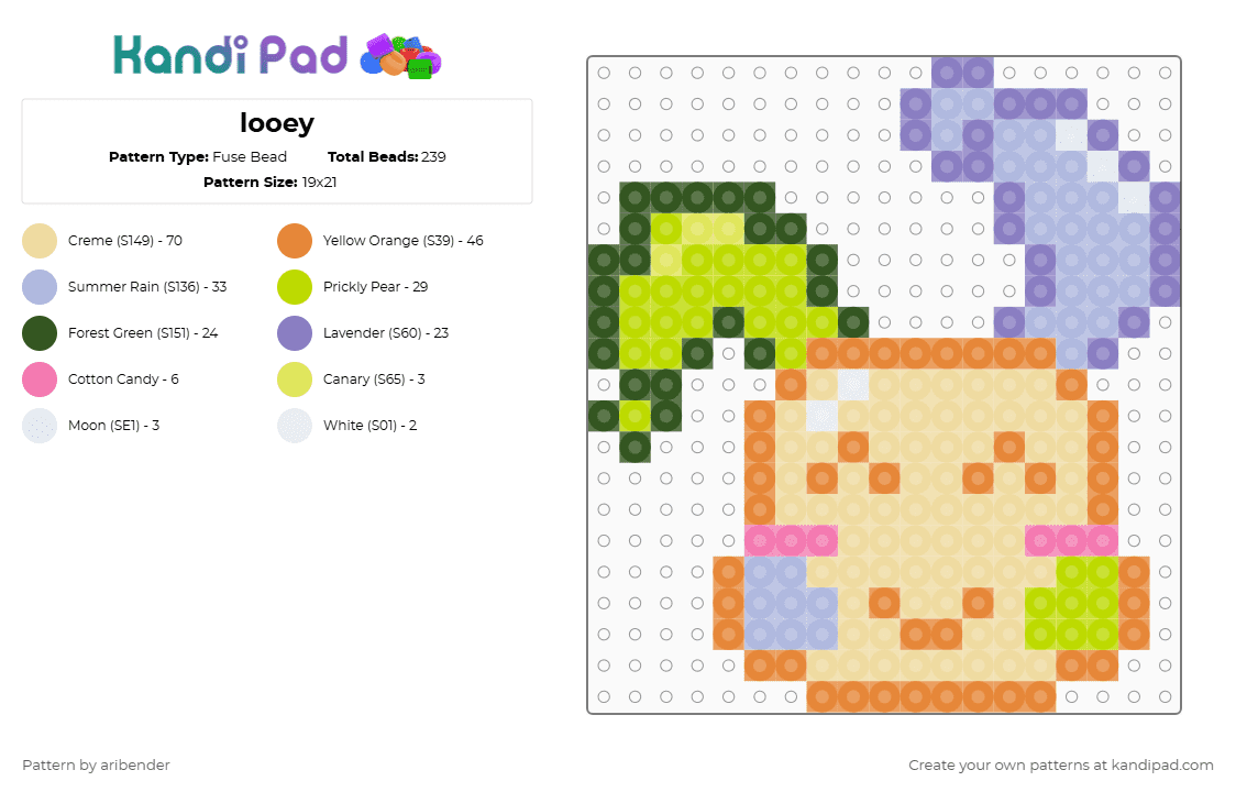 Looey Fuse Bead Patterns - Gallery - Kandi Pad | Kandi Patterns, Fuse ...