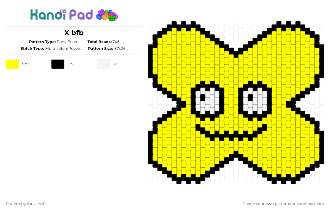 X bfb Pony Bead Pattern - Kandi Pad | Kandi Patterns, Fuse Bead ...