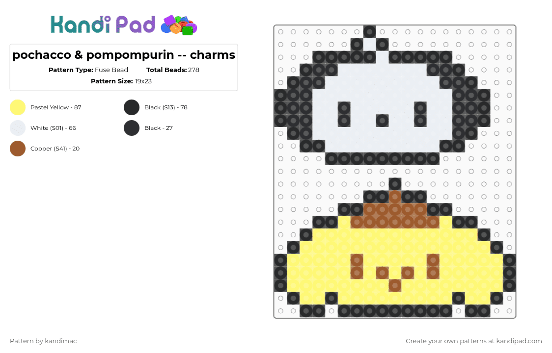 Pochacco & pompompurin -- charms Fuse Bead Pattern - Kandi Pad | Kandi ...