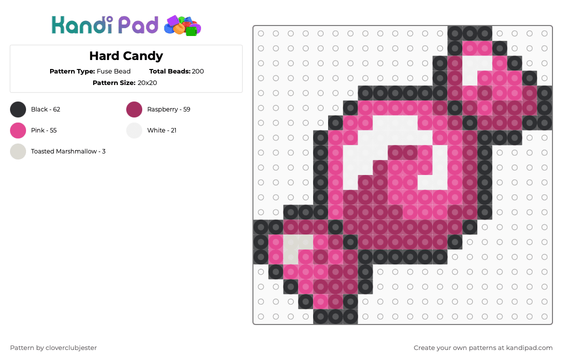 Hard Candy Fuse Bead Pattern - Kandi Pad | Kandi Patterns, Fuse Bead ...