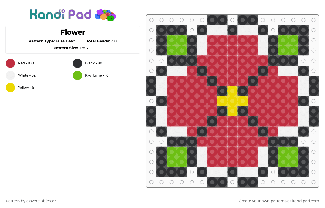 Flower Fuse Bead Pattern - Kandi Pad | Kandi Patterns, Fuse Bead ...