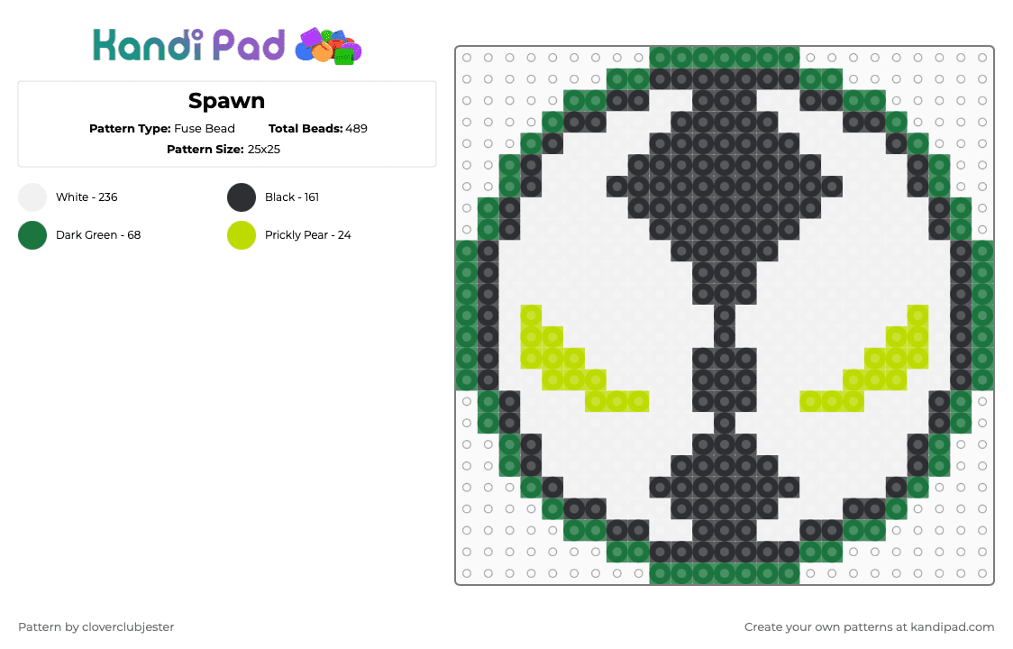 Spawn Fuse Bead Pattern - Kandi Pad | Kandi Patterns, Fuse Bead ...