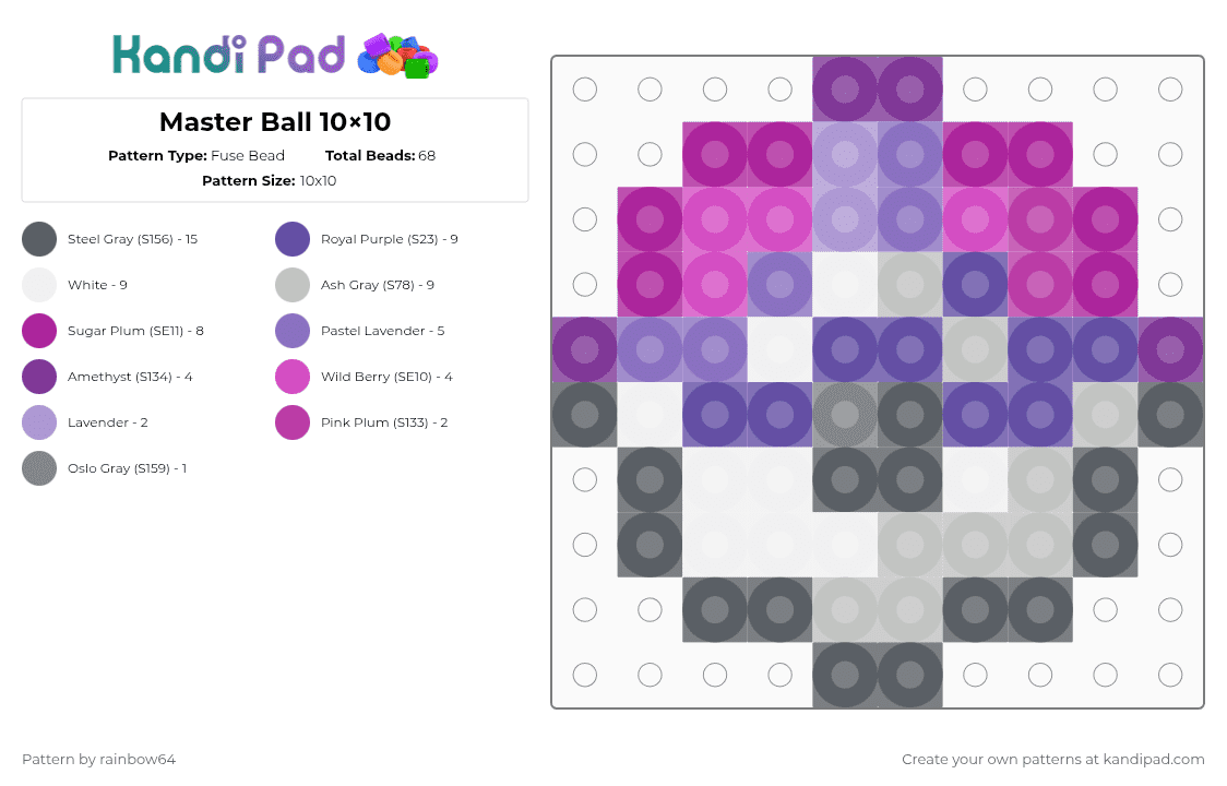 KN-1010 Fuse Bead Patterns - Gallery - Kandi Pad | Kandi Patterns, Fuse ...