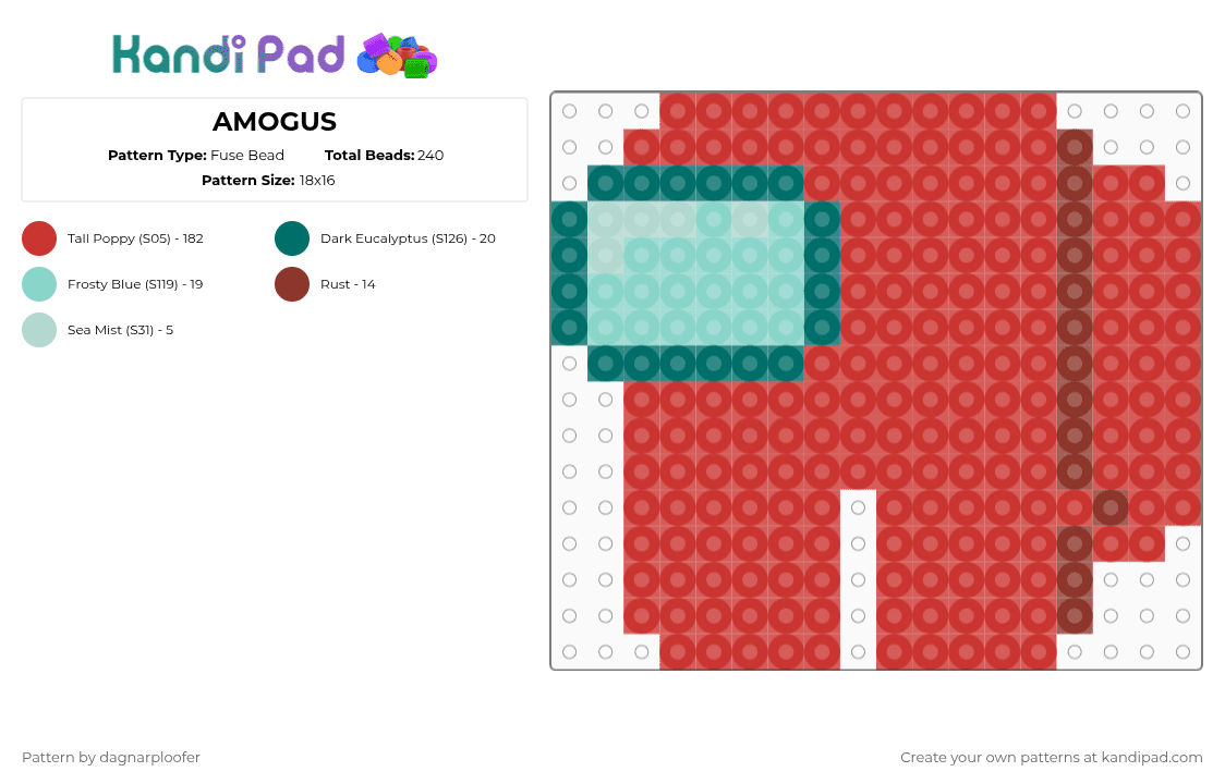 AMOGUS Fuse Bead Pattern - Kandi Pad | Kandi Patterns, Fuse Bead ...