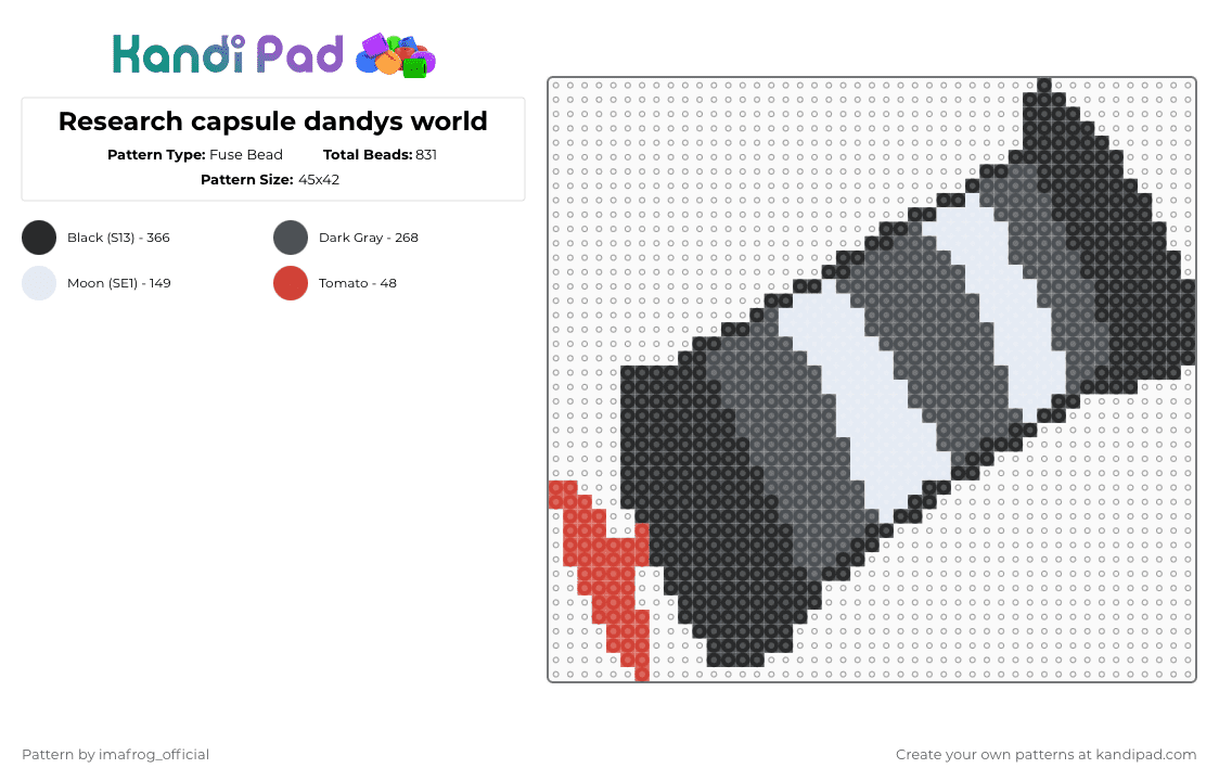 Research capsule dandys world Fuse Bead Pattern - Kandi Pad | Kandi ...