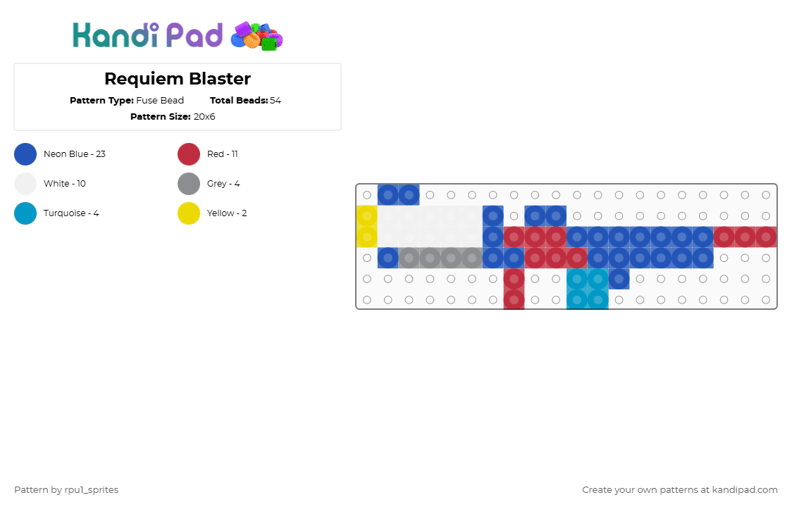 Requiem Blaster Fuse Bead Pattern - Kandi Pad | Kandi Patterns, Fuse ...