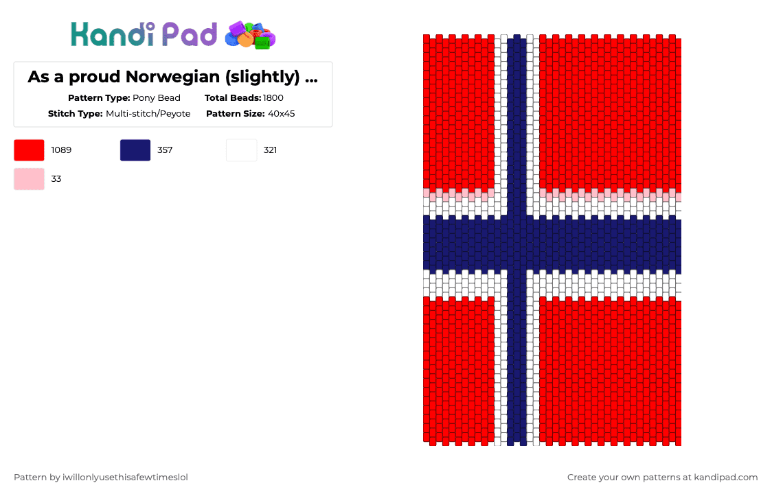 As a proud Norwegian (slightly) should I make this into an odd peyote ...