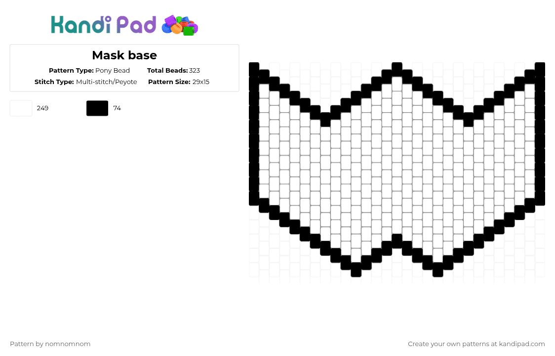 Mask base Pony Bead Pattern - Kandi Pad | Kandi Patterns, Fuse Bead ...