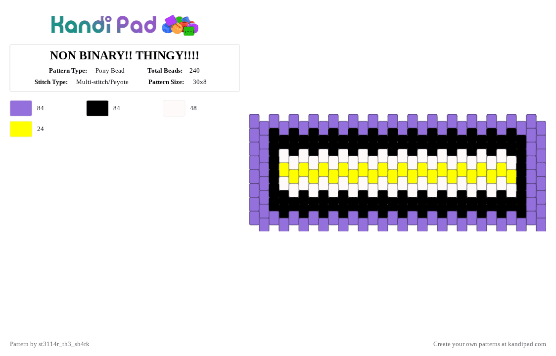 NON BINARY!! THINGY!!!! Pony Bead Pattern - Kandi Pad | Kandi Patterns ...