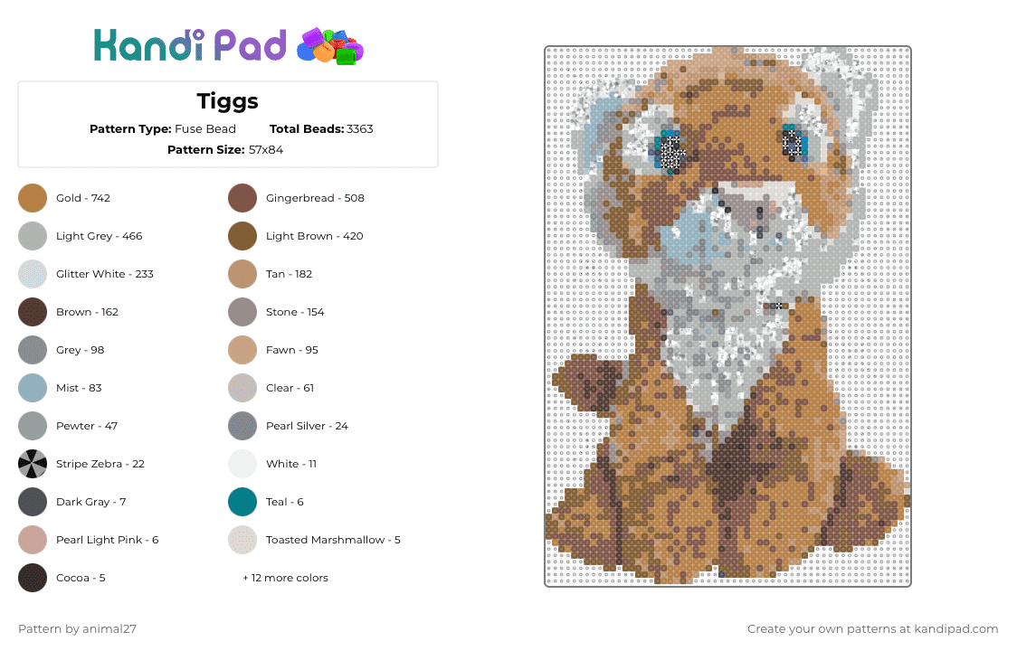 Tiggs Fuse Bead Pattern - Kandi Pad | Kandi Patterns, Fuse Bead ...