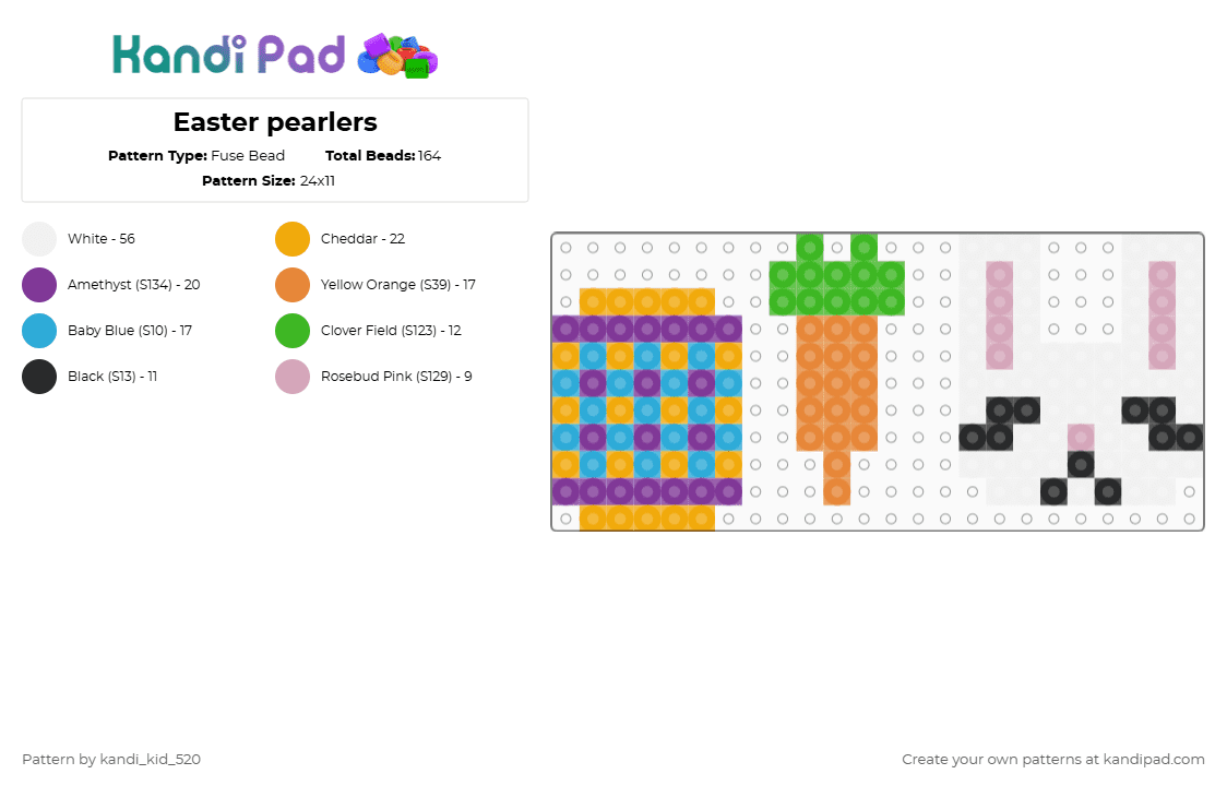 Easter pearlers Fuse Bead Pattern - Kandi Pad | Kandi Patterns, Fuse ...
