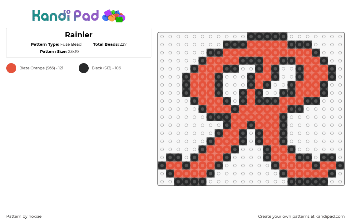 Rainier Fuse Bead Pattern - Kandi Pad | Kandi Patterns, Fuse Bead ...