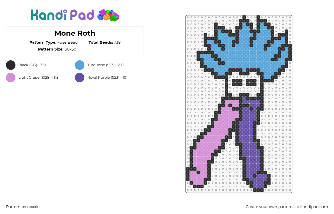 Mone Roth Fuse Bead Pattern - Kandi Pad | Kandi Patterns, Fuse Bead ...