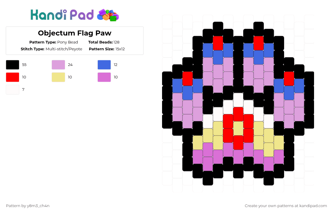 Objectum Flag Paw Pony Bead Pattern - Kandi Pad | Kandi Patterns, Fuse ...