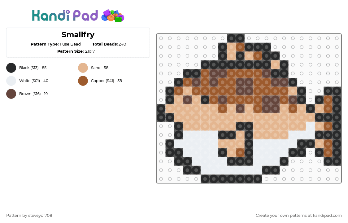 Smallfry Fuse Bead Pattern - Kandi Pad | Kandi Patterns, Fuse Bead ...