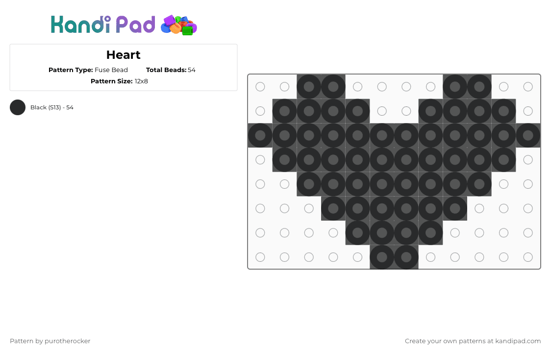 Heart Fuse Bead Pattern - Kandi Pad | Kandi Patterns, Fuse Bead ...