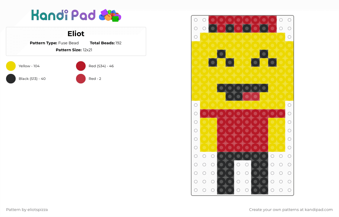 Eliot Fuse Bead Pattern - Kandi Pad | Kandi Patterns, Fuse Bead ...