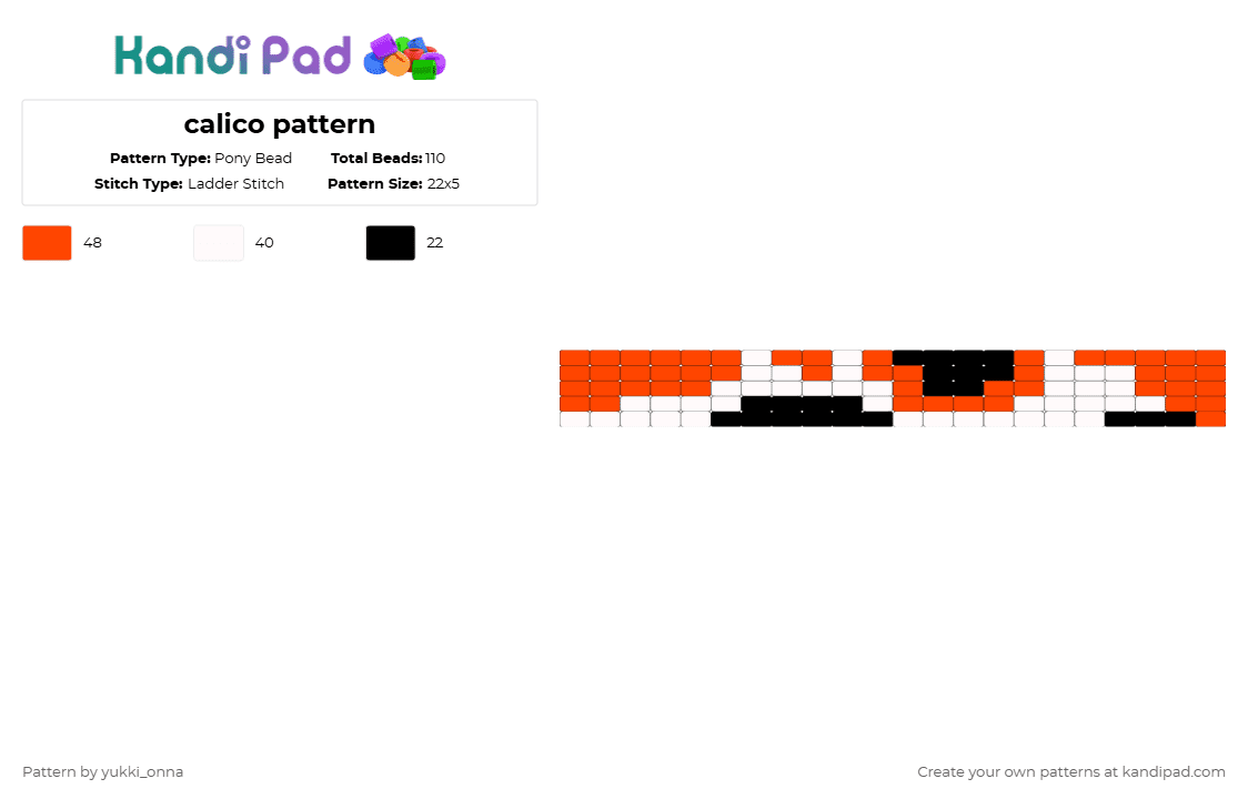 Calico pattern Pony Bead Pattern - Kandi Pad | Kandi Patterns, Fuse ...