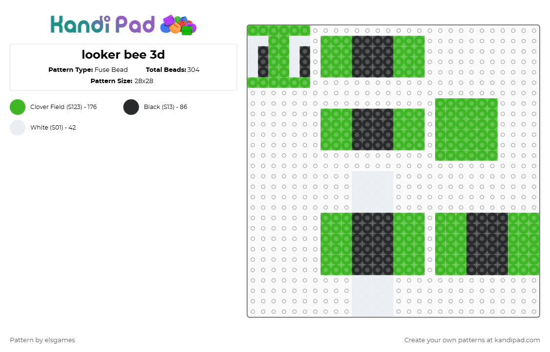 Looker bee 3d Fuse Bead Pattern - Kandi Pad | Kandi Patterns, Fuse Bead ...