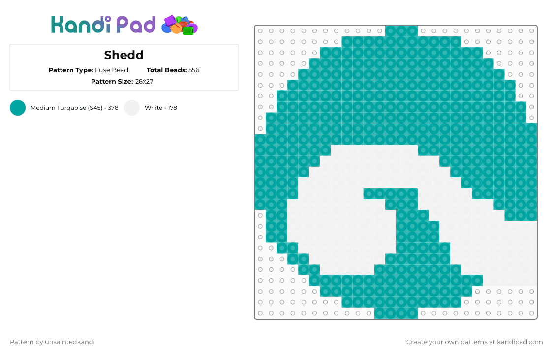 Shedd Fuse Bead Pattern - Kandi Pad | Kandi Patterns, Fuse Bead ...