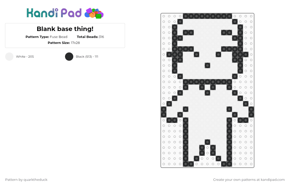 Blank base thing! Fuse Bead Pattern - Kandi Pad | Kandi Patterns, Fuse ...