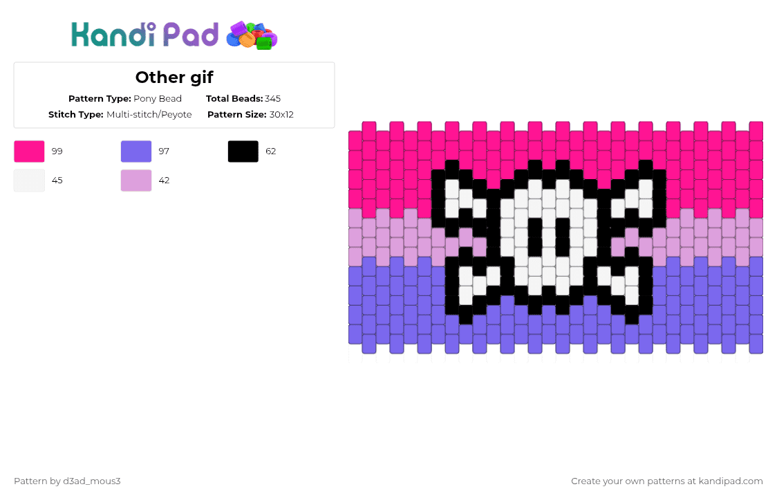 Other gif Pony Bead Pattern - Kandi Pad | Kandi Patterns, Fuse Bead ...