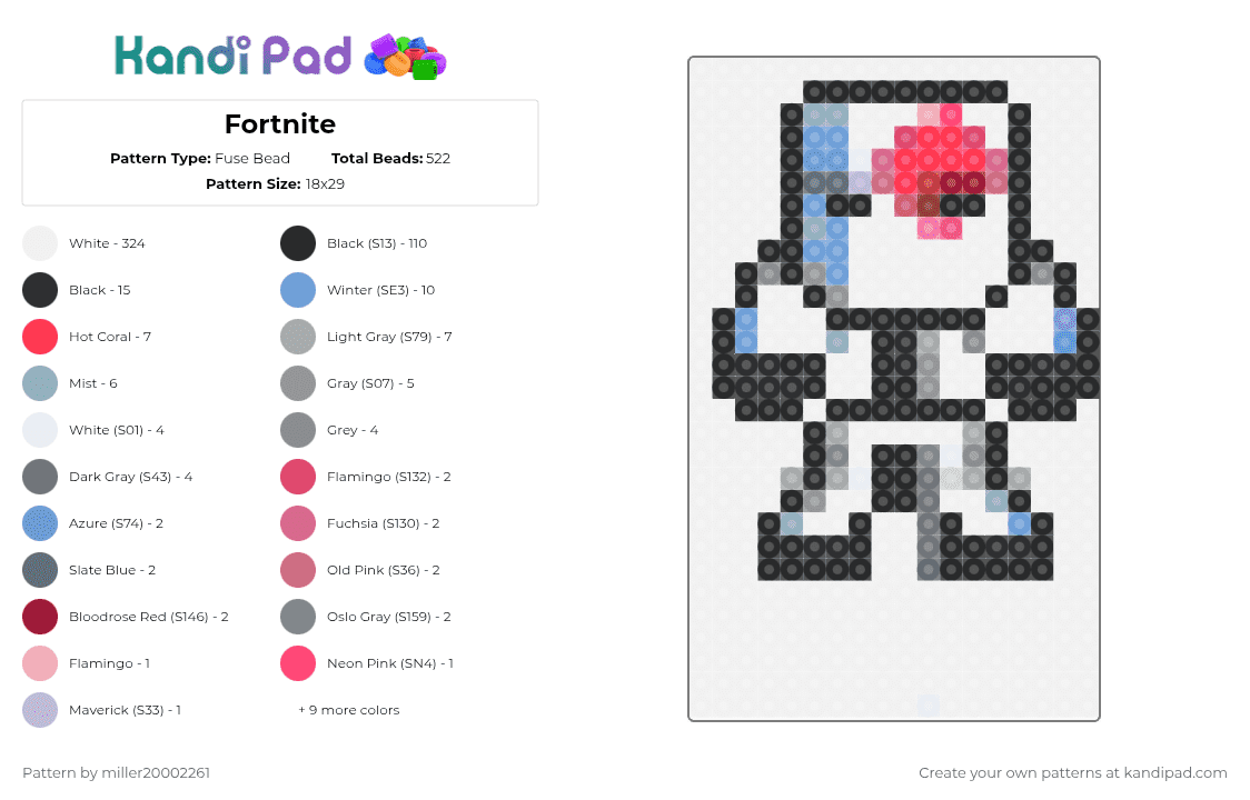 Fortnite Fuse Bead Pattern - Kandi Pad | Kandi Patterns, Fuse Bead ...