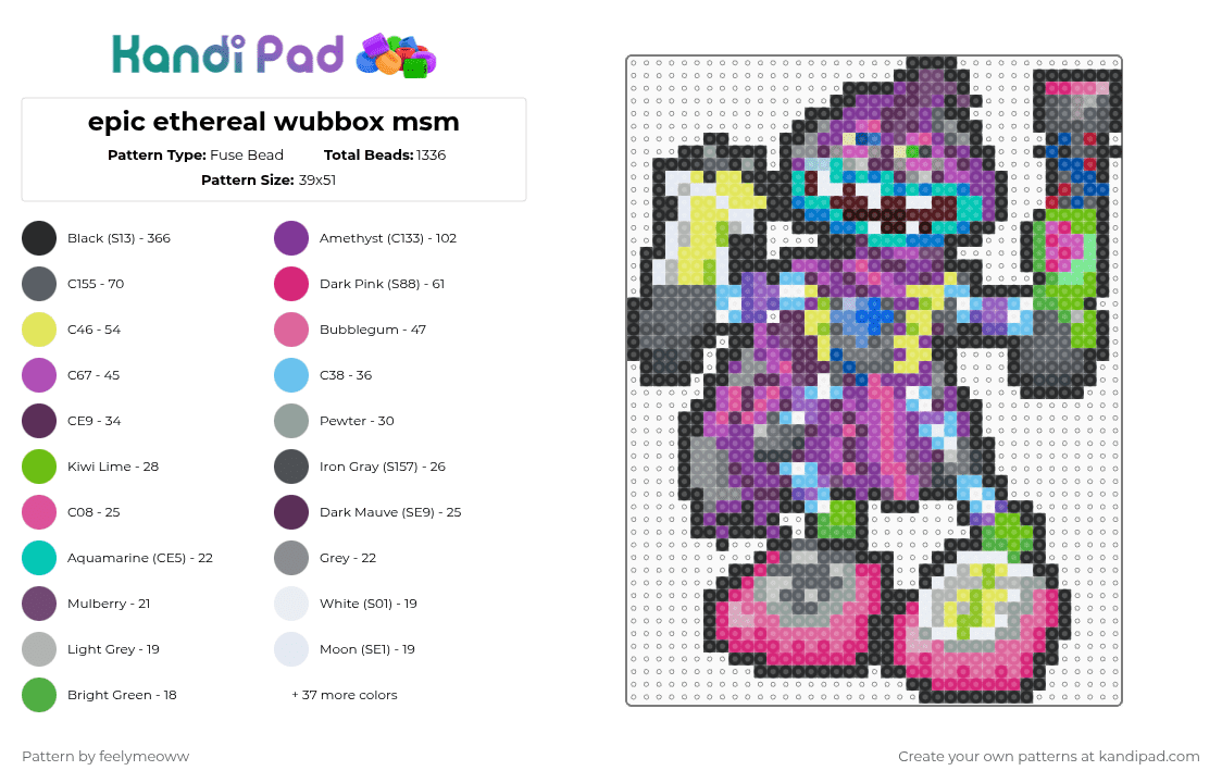 Epic ethereal wubbox msm Fuse Bead Pattern - Kandi Pad | Kandi Patterns ...