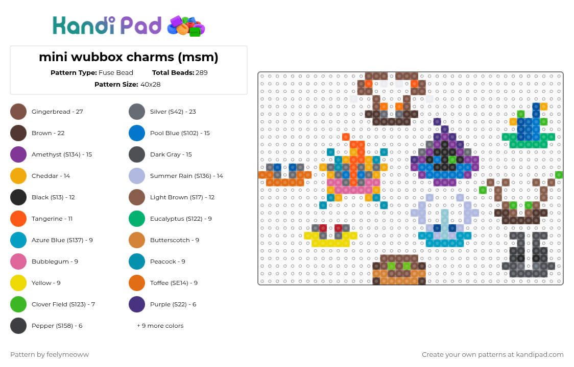Mini wubbox charms (msm) Fuse Bead Pattern - Kandi Pad | Kandi Patterns ...
