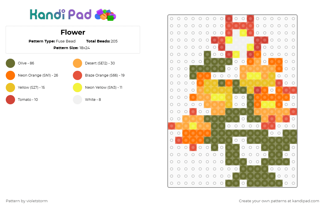 Flower Fuse Bead Pattern - Kandi Pad | Kandi Patterns, Fuse Bead ...