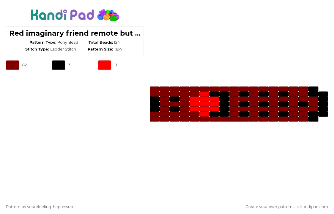 Red imaginary friend remote but smaller than small Pony Bead Pattern ...