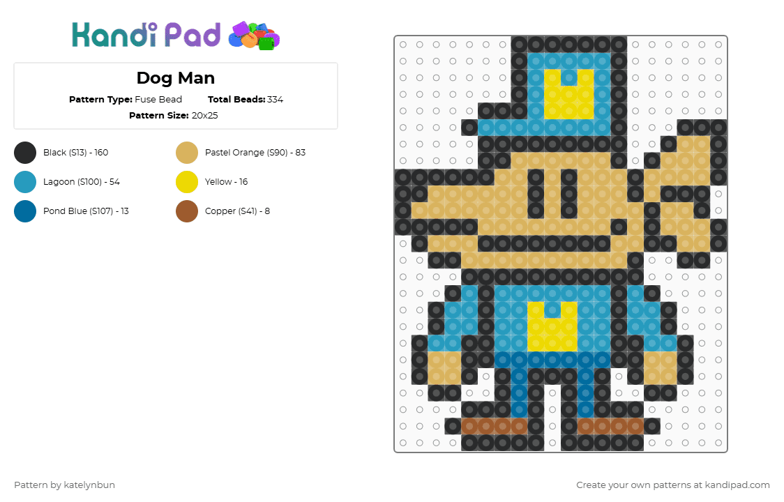 Dog Man Fuse Bead Pattern - Kandi Pad | Kandi Patterns, Fuse Bead ...