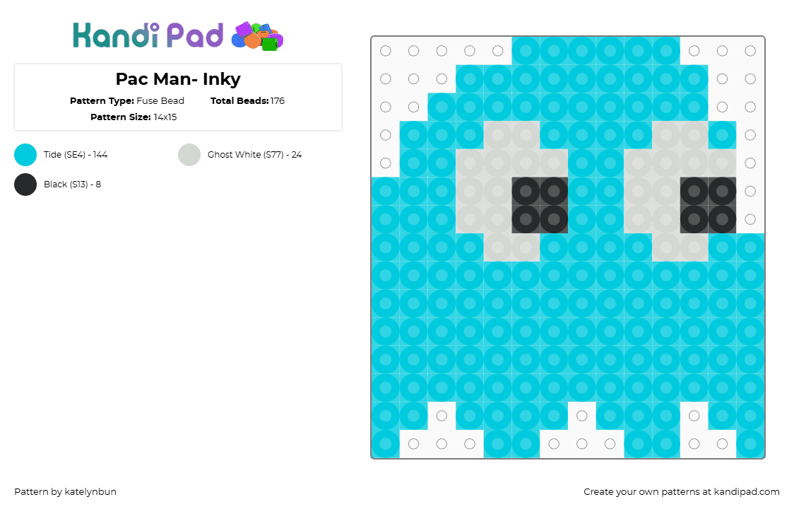 Pac Man- Inky Fuse Bead Pattern - Kandi Pad | Kandi Patterns, Fuse Bead ...