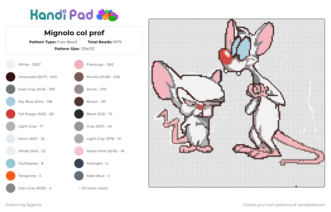 Mignolo col prof Fuse Bead Pattern - Kandi Pad | Kandi Patterns, Fuse ...