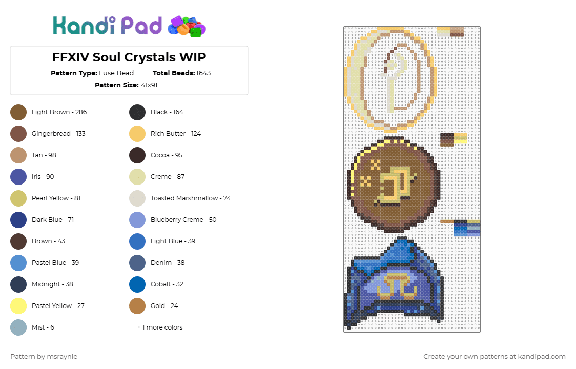 FFXIV Soul Crystals WIP Fuse Bead Pattern - Kandi Pad | Kandi Patterns ...