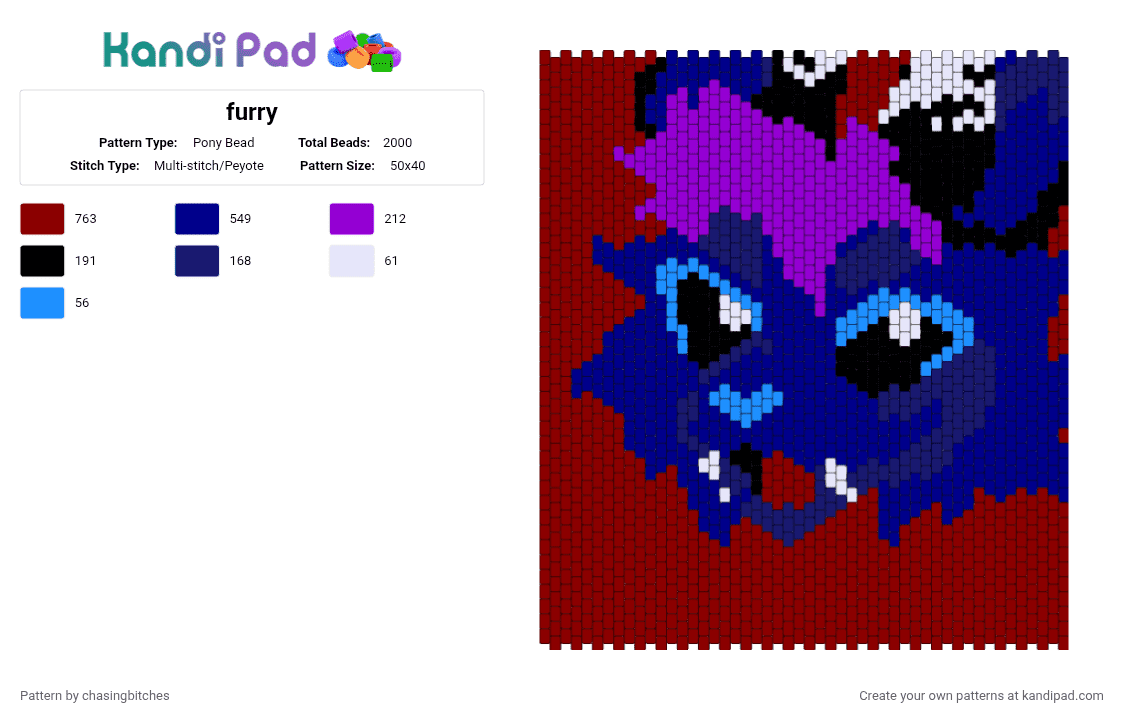 Furry Pony Bead Pattern - Kandi Pad | Kandi Patterns, Fuse Bead ...