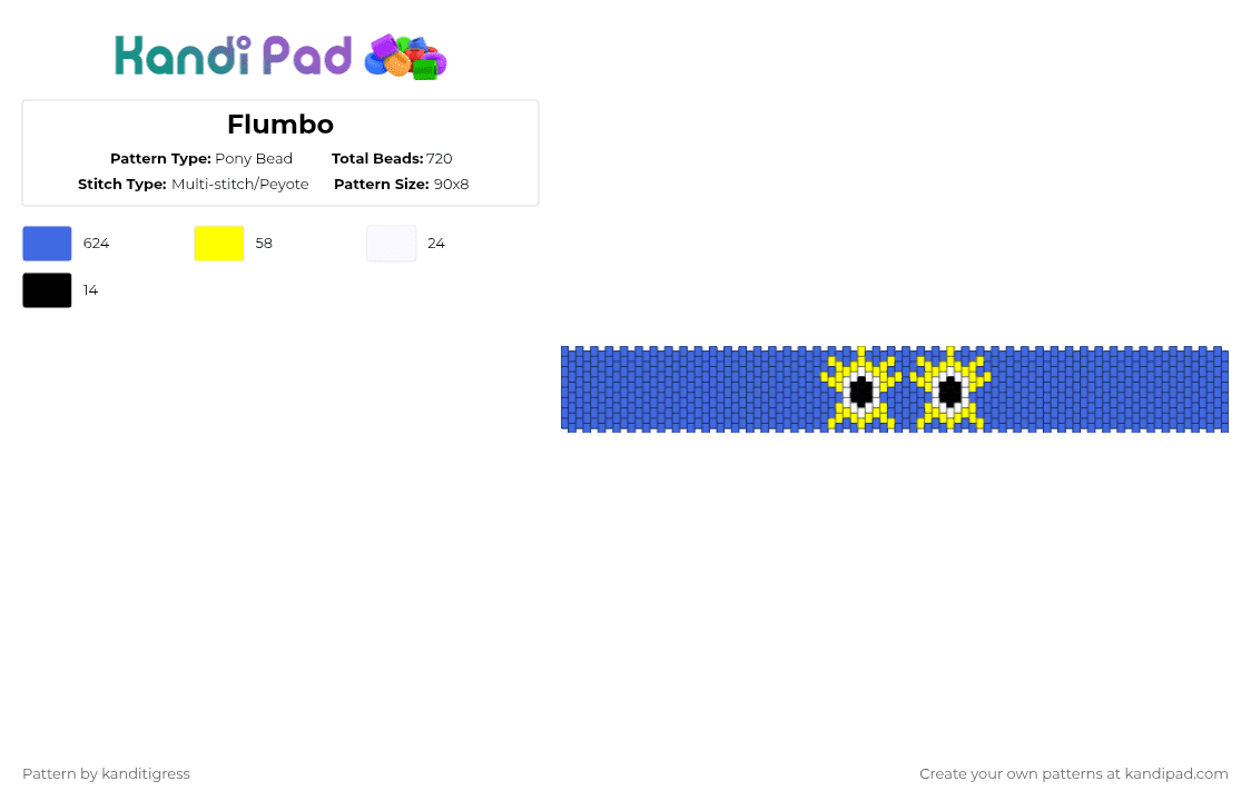Flumbo Pony Bead Pattern - Kandi Pad | Kandi Patterns, Fuse Bead ...
