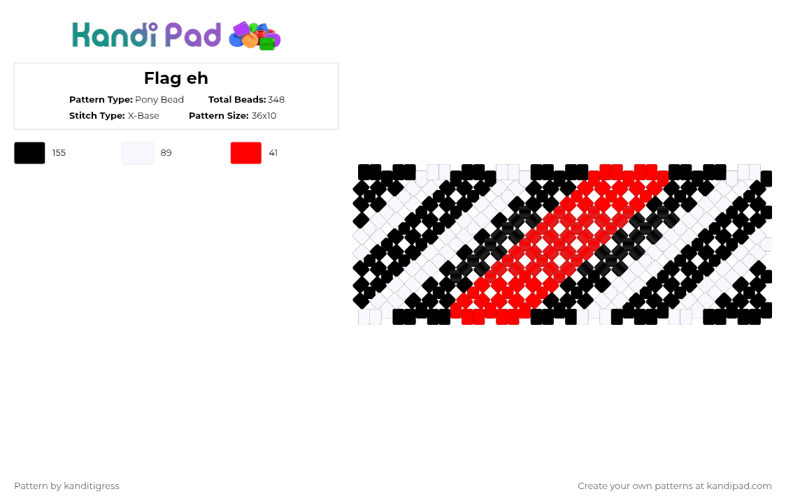 Flag eh Pony Bead Pattern - Kandi Pad | Kandi Patterns, Fuse Bead ...