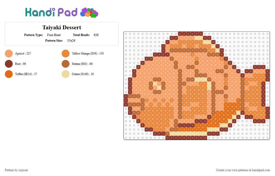 Taiyaki Dessert Fuse Bead Patterns - Gallery - Kandi Pad | Kandi ...