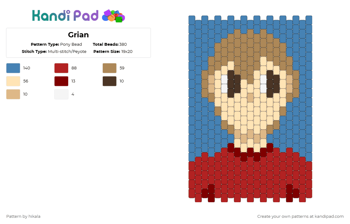 Grian Pony Bead Pattern - Kandi Pad | Kandi Patterns, Fuse Bead ...
