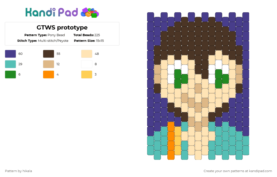GTWS prototype Pony Bead Pattern - Kandi Pad | Kandi Patterns, Fuse ...