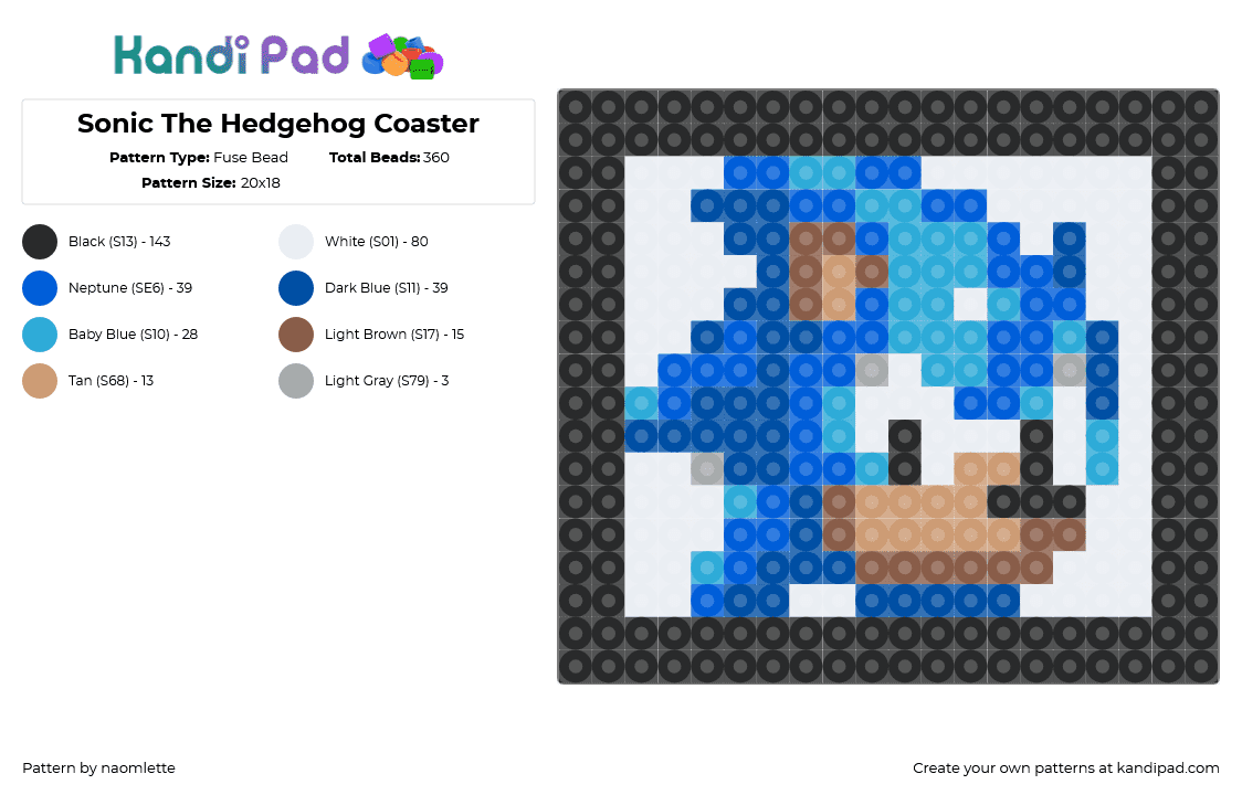 Sonic The Hedgehog Coaster Fuse Bead Pattern - Kandi Pad | Kandi ...