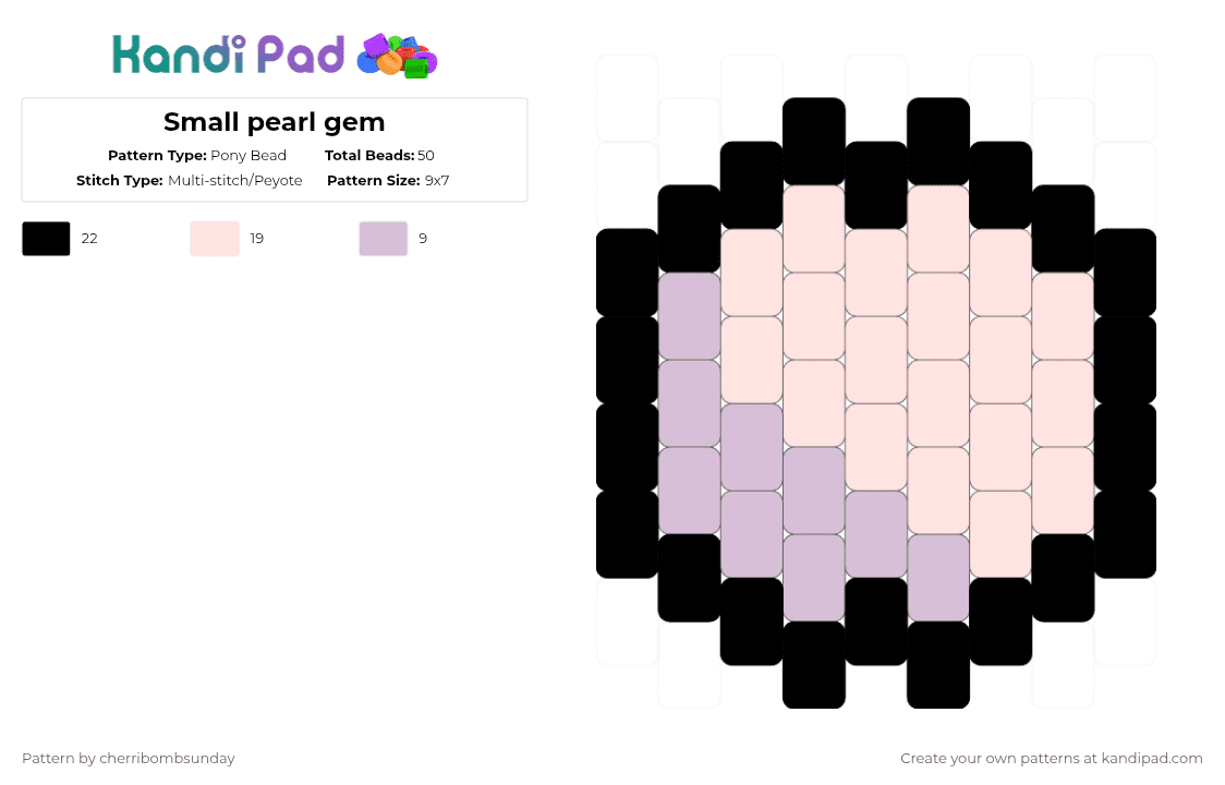 Small pearl gem Pony Bead Pattern - Kandi Pad | Kandi Patterns, Fuse ...
