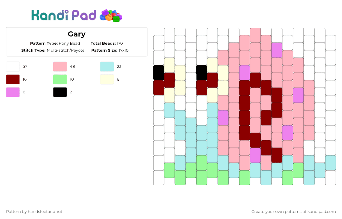 Gary Pony Bead Pattern - Kandi Pad | Kandi Patterns, Fuse Bead Patterns ...