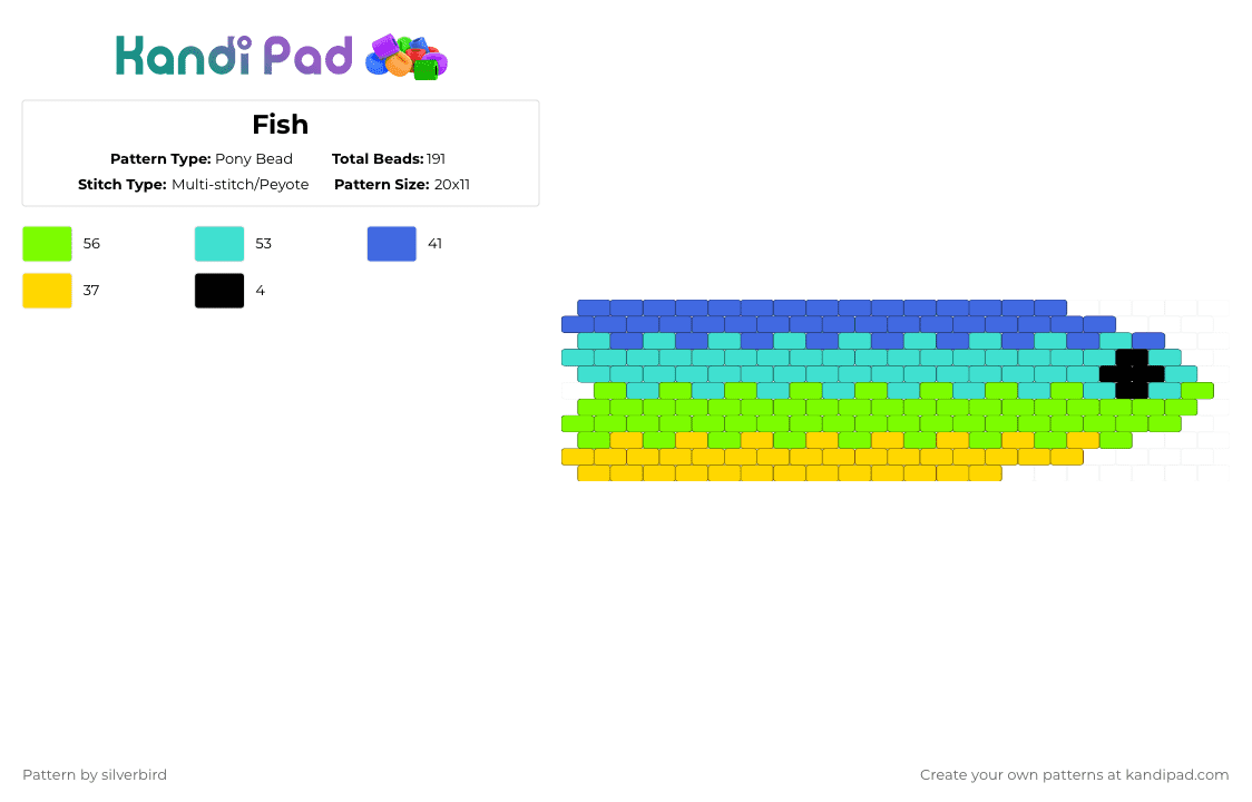 Fish Pony Bead Pattern - Kandi Pad | Kandi Patterns, Fuse Bead Patterns ...