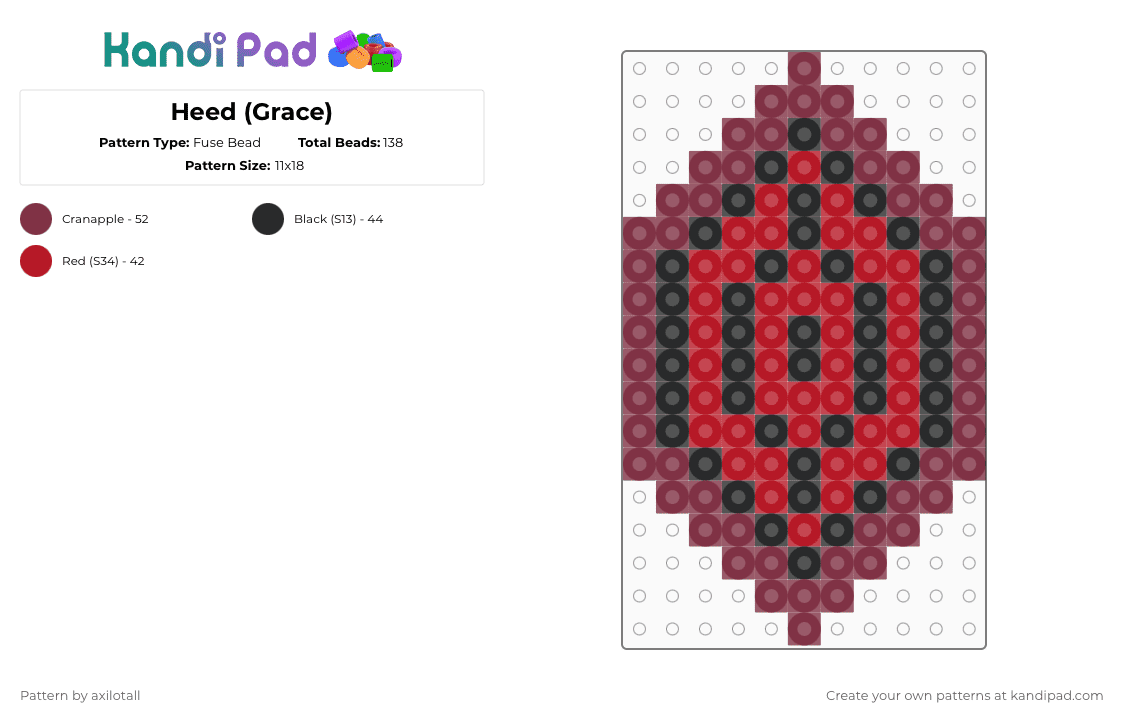 Heed (Grace) Fuse Bead Pattern - Kandi Pad | Kandi Patterns, Fuse Bead ...