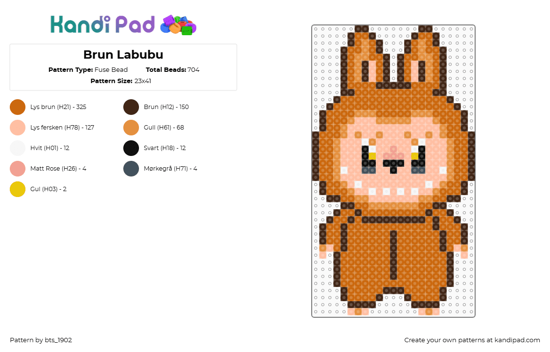 Brun Labubu Fuse Bead Pattern - Kandi Pad | Kandi Patterns, Fuse Bead ...